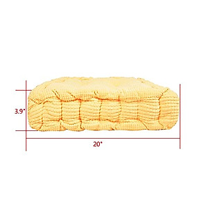 ChezMax Chair Cushions Large Outdoor Indoor Seat Cushion Thickened Bench Mat Durable Floor Pillow Winter Chair Pads for Bedroom Balcony Car Office Patio Sofa Travel Yellow Square 20"