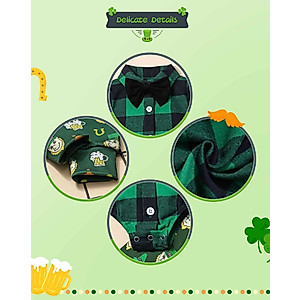 WIQI 6-12 Months Baby Boys My First St. Patrick's Day Outfit Infant Bowtie Bodysuit Pattern Suspender Pants Clothes Set