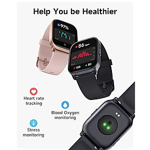 TOOBUR Smart Watch for Men Women, Answer/Make Calls, Alexa Built-in, Fitness Tracker, Heart Rate/Sleep Tracker/100 Sports/IP68 Waterproof, Smartwatch Compatible Android iOS