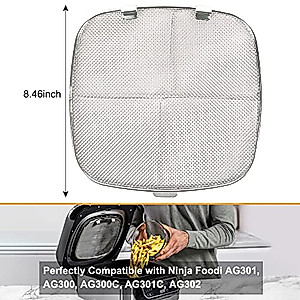 BYKITCHEN Stainless Steel Splatter Shield for Ninja Foodi AG301, Air Fryer Accessories for Ninja Foodi 5-in-1 Indoor Grill, Replacement Parts for Ninja Foodi AG300, AG300C,AG301C, AG302, AG400