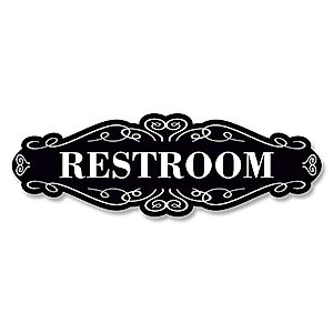 Restroom Sign for Door - 9x3 Dibond Unisex Bathroom Sign - Restroom Signs for Business - All Gender Restroom Sign - Unisex Restroom Sign
