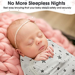 6 Pcs Baby Swaddle Blanket Adjustable Infant Sleep Sack Wrap Gray Newborn Swaddle Elephant Stripe Star Cloud Baby Swaddle Wrap for Boys Girls Sleep, 0-3 Month