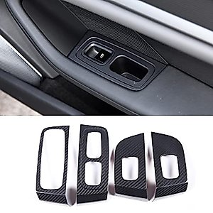 taruisixt Fit for Porsche Taycan 2019 2020 2021 2022 Real Carbon Fiber Auto Window Lifting Switch Cover Trim Car Interior Accessories