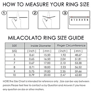 MILACOLATO 925 Sterling Silver Rings for Women 18K White Gold Plated Dome Plain Signet Rings Tarnish Resistant Stackable Statement Band Thumb Ring Comfort Fit Size 10, Smooth Style