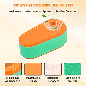 TIANYAN 795066 796254 Air filter Replacement For 775 775EX 800 800E 825E 850 850E 875EX 950E Series Engine HD775HW HU775AWD HU775BBC HU775H HU775HW Troy Bilt TB360 Lawn Mower Air Filter(2 PCS)
