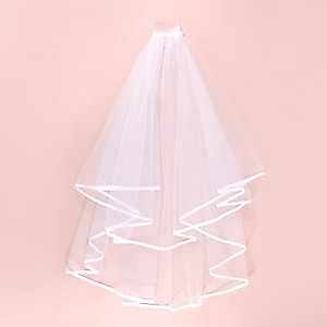 CIEHER Bride To Be Sash & Veil, White & Gold, Bridal Shower Bachelorette Party Decorations Set, One Size Fits All for Women Girls, 2 Piece Set