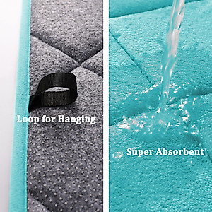 chakme Memory Foam Bath Mat 17" X 24", Super Soft Absorbent Bathroom Mats, Non Slip Bathroom Rugs, Machine Washable Bath Rugs for Bathroom Floor, Teal