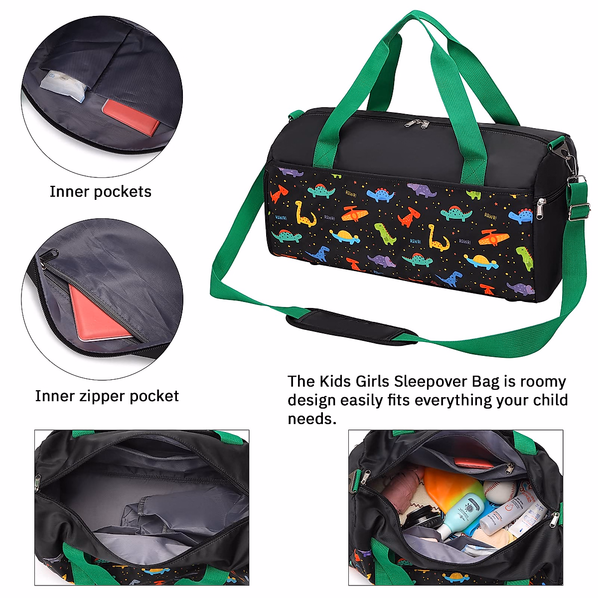 Mygreen Kids Overnight Duffle Bag Boys Sport Gym Bag with Shoe Compartment & Wet Pocket, Carry On Weekender Travel Bag for Kid Boys Truck Navy