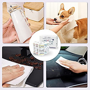 Cleaneat Reusable Paper Towels Set, 6 Rolls x 40 Sheets, Washable Cleaning Dishcloths, Paperless Kitchen Rags, Eco Friendly Paper Towel Alternative, Sustainable Gifts Pack (6 Pack)