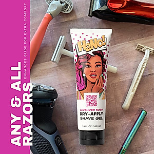 H2NO Lavender Rush Dry-Apply Shave Gel 3.4oz TSA Friendly | Waterless Shave Gel | NO RAZOR BURN | Electric Razor Approved | Shave on the go