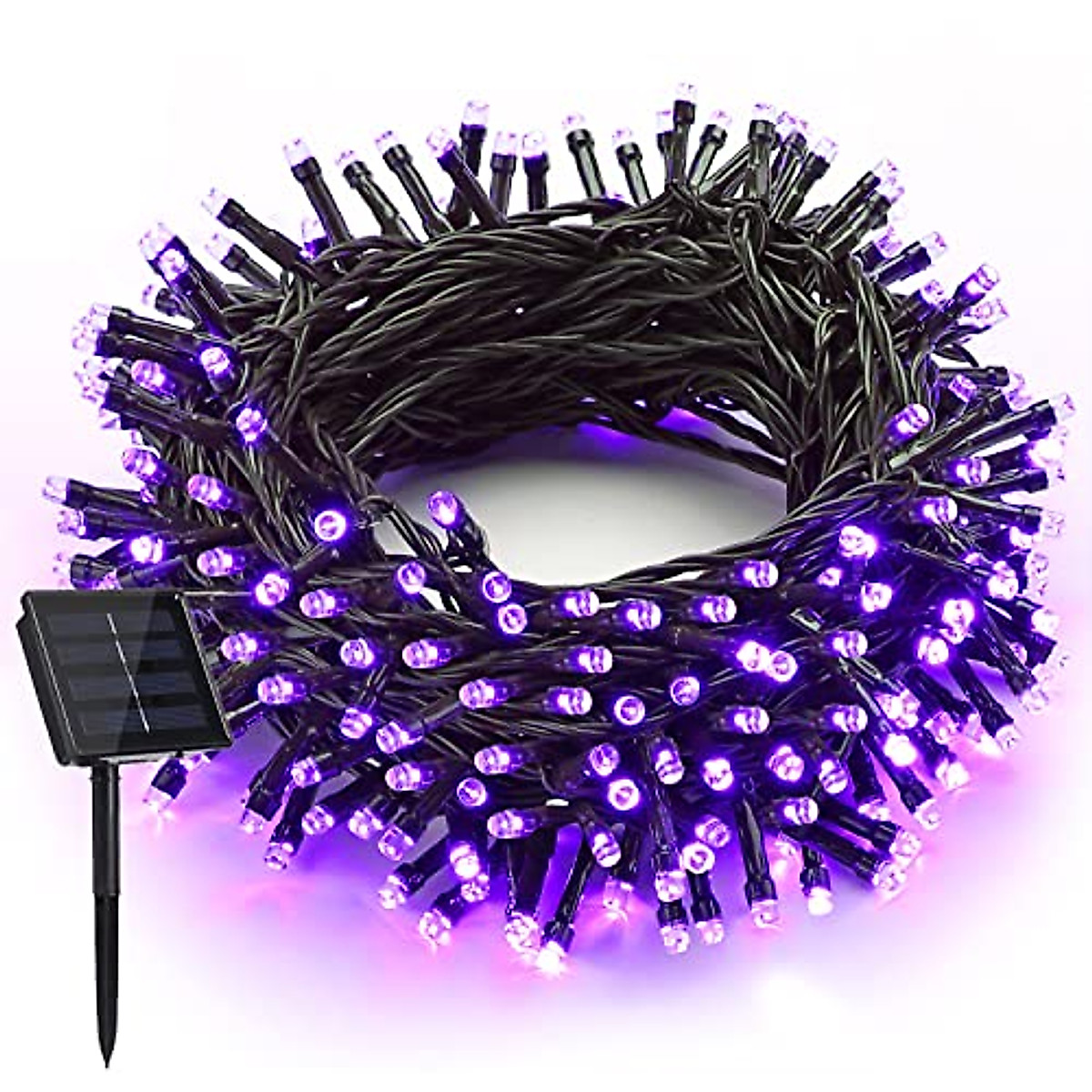 YAKEXI Christmas Solar String Lights Purple 72ft 200 LED 8 Modes Outdoor Solar Powered String Lights Waterproof Solar Fairy Lights for Tree Garden Fence Balcony,Outdoor Christmas Decoration Lights