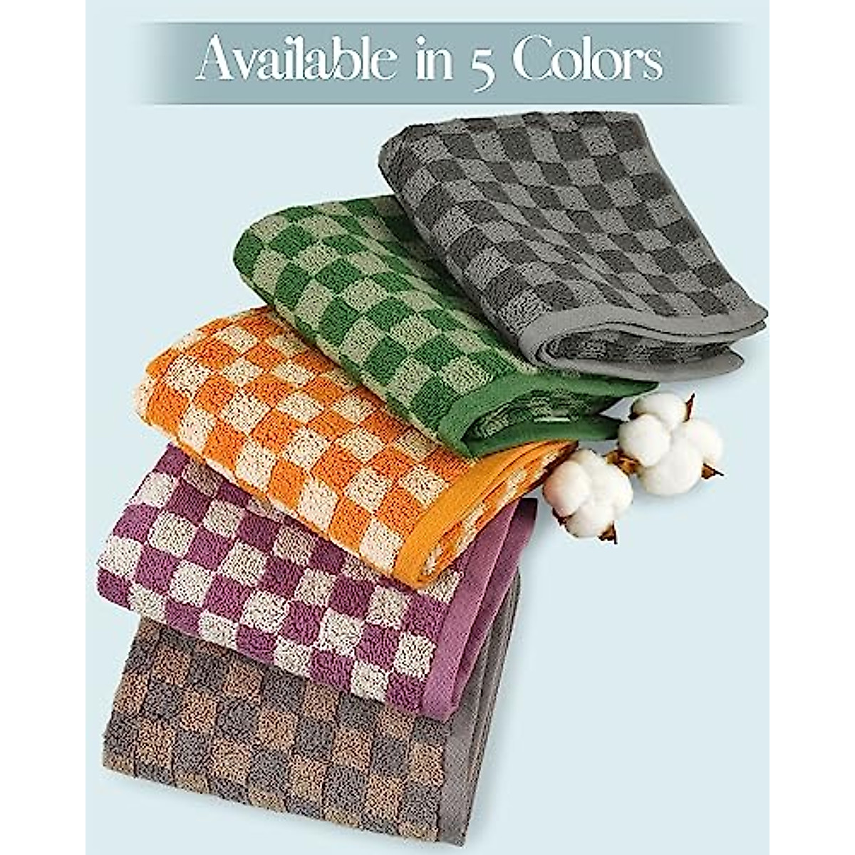 Jacquotha Checkered Hand Towels 4 Pack - Cotton Hand Towels for Kitchen Bathroom 29” x 13”, Orange