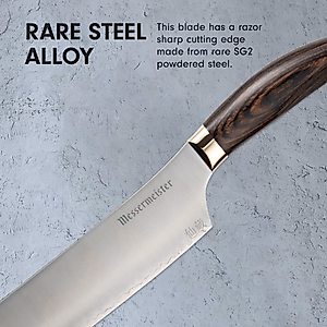 Messermeister Kawashima 6” Nakiri Knife - SG2 Powdered Steel, Eco-Brass Bolster & Walnut Pakkawood Handle - Made in Seki, Japan