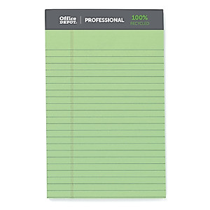 Office Depot Professional Legal Pad, 5in. x 8in., Assorted Colors, Narrow Ruled, 50 Sheets, 6 Pads/Pack, 99510