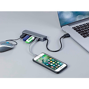 Monoprice USB 3.0 Hub, 4-Port, Aluminum Unibody Design, Up to 5Gbps, Plug and Play, Compatible with Windows and MacOS