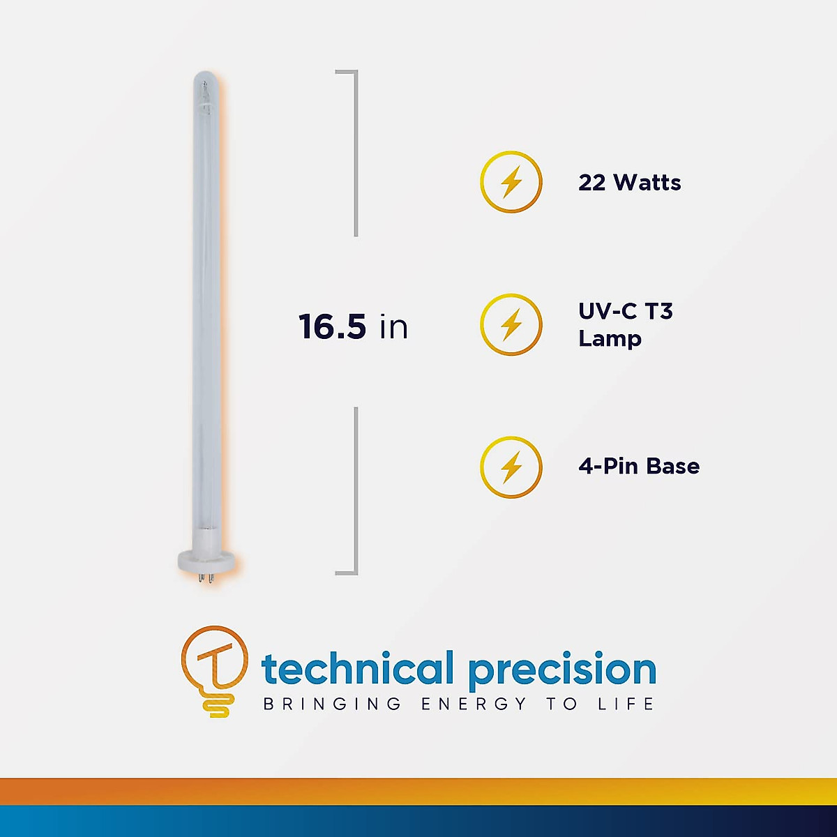 Technical Precision 22W Germicidal Ultra Violet Light UV-C Lamp AS-IH-1003 Replacement for Ultravation Ultramax, UMX, UME, Photronic and Other HVAC UV Light - Air Treatment System - 1 Pack