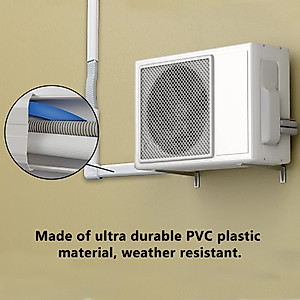 GCGOODS 3" W Wall Entry Cap, Decorative PVC Lineset Cover Kit Parts Accessories for Ductless Mini Split Air Conditioners, Central AC and Heat Pumps