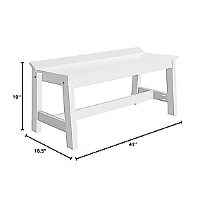 LuxCraft Café Poly Outdoor Dining Bench (White, 41")
