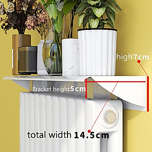 AHDFY Radiator Cover,Radiator Shelf White,Heating Hide-Out Cover, No Drilling Required,Modern Cabinet Top,Universal Radiator Shelf Bracket,for Living Room Bedroom Hallway Decor Display Heater,85cm