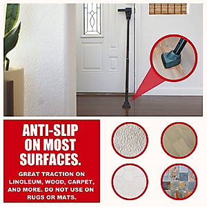 SECURITYMAN 2-in-1 Door Security Bar & Sliding Patio Door Security Bar (2 Pack) via Interchangeable Caps - Heavy Duty Iron Construction Door Stoppers for Home, Apartment, Travel Hotel - Black