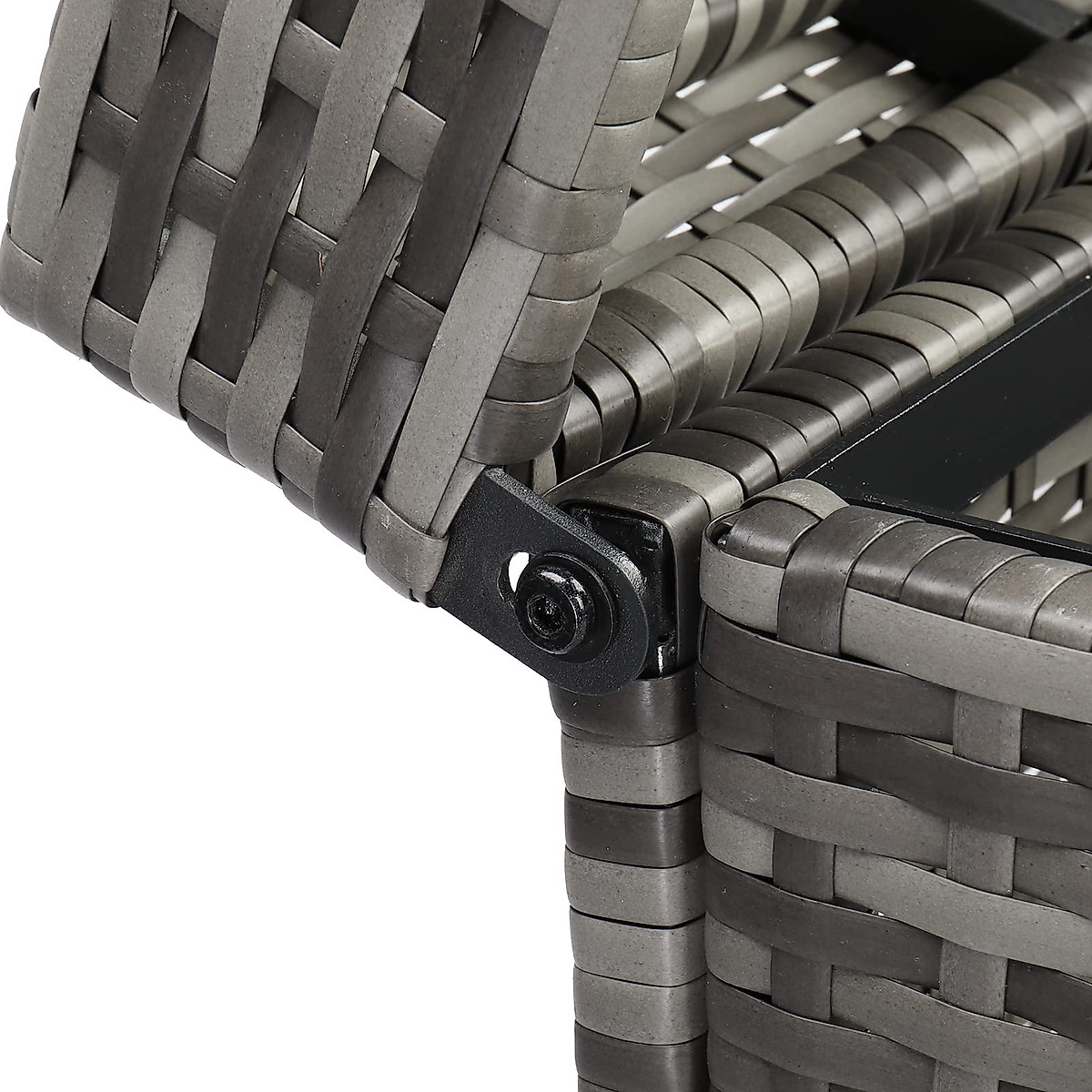 czczgx 26.7 Gallon Outdoor Wicker Trash Bin Rattan Patio Waste Basket with Lid, Wicker Recycling Basket Patio Trash Can for Backyard, Deck, Poolside (Gray)