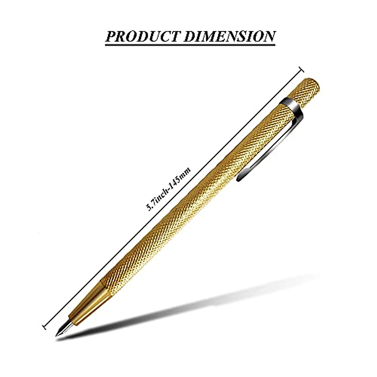 Tungsten Carbide Tip Scriber Marking Engraving Pen for Stainless Steel, Ceramics and Glass Carving (Gold)