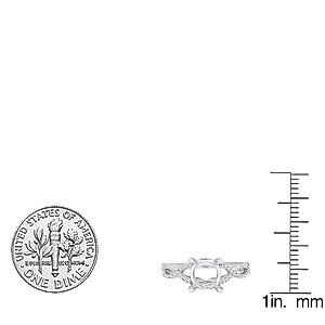 Dazzlingrock Collection 0.25 Carat (ctw) Round Diamond Bridal Semi Mount Engagement Ring 1/4 CT, Can be Fit 1.50 cts. (7.4 mm) Round Center Stone, 14K White Gold, Size 7.5
