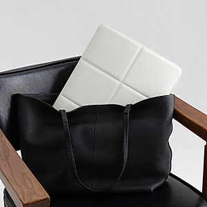 Comfyable Laptop Sleeve 15 Inch Precisely Compatible with MacBook Air 15-inch M2 Pro/Max 2023 A2941, Faux Leather Cover Case, Rice