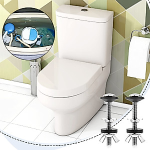 2PCS Universal Toilet Bolts Toilet Tank to Bowl Bolt Kits with Rubber Washers Toilet Tank Replacement Kit Butterfly Nuts Stainless Steel Toilet Seat Screws Extra Long Nut Screw for Fastening (Silver)