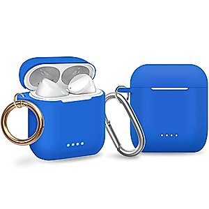 MOLOVA Protective Silicone Case Compatible with Tozo t6, Front LED Visible, Premium Accessory Shockproof tozo t6 Case Cover with Keychain. (Blue)