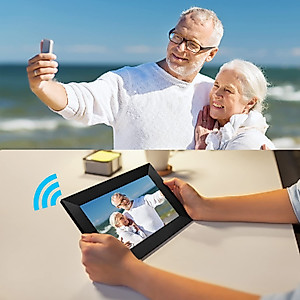 Digital Photo Frame Hyjoy WiFi Digital Picture Frame 8 Inch with IPS HD Touch Screen, Auto-Rotate Function, Easy Setup to Share Photos or Videos from Anywhere via AiMOR App
