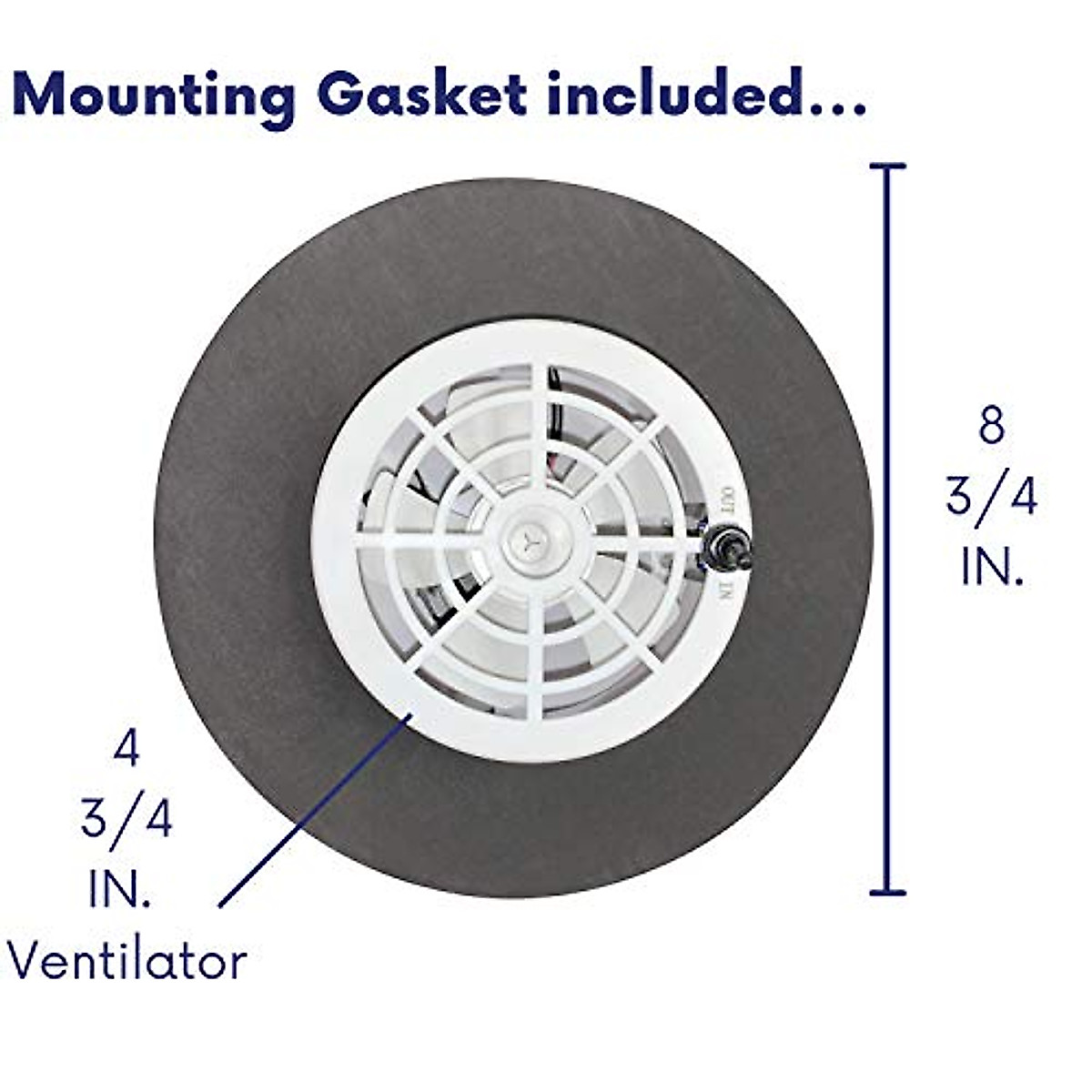 Dual Function Solar Powered Vent/Fan with Back up Battery for Boats, RV’s and Sheds (9 x 9 x 4.75 in.) Dual Function - Solar Vent/Fan with No Noise – Covers up to 500 Cu. Ft. - by Remington Solar