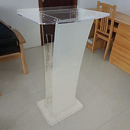 EESHHA Lectern Podium Stand Acrylic Lectern Podiums, Church Clear Pulpit Podium, Heavy-Duty Lecture Stand with Edge Stopper, Wedding Restaurant Lecterns Stand