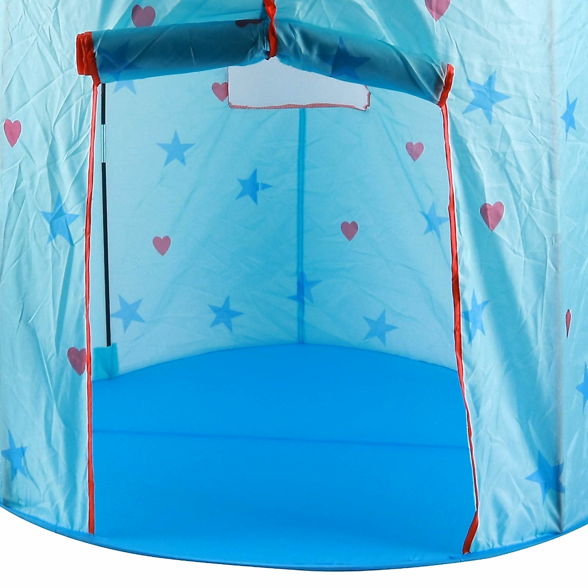 Vokodo Princess Castle Magical Play Tent with Stars Easy Folding Kids Blue Playhouse Boosts Imagination and Creativity Indoor Outdoor Adventure Toy House for Children Boys Girls Toddlers