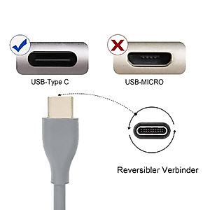 QC45 Charger Cable Replacement USB-C Charge Cord Compatible for Bose Noise Cancelling 700, QuietComfort 45 Headsets, QuietComfort Earbuds II, SoundLink Flex, Sleepbuds 2, Sport Earbuds (50cm/Grey)