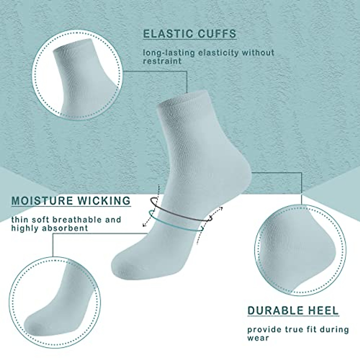 Women Thin Socks Rayon Bamboo Ankle Silky Quarter Anti Odor Casual Summer Socks 6 Pairs (US, Numeric, 8, 11, Regular, Regular, Assorted 4)