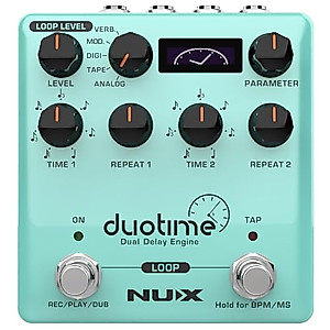 NUX Duotime Stereo Delay Pedal with Independent Time,Analog Delay,Tape Echo,Digital Delay,Modulation Delay and Verb Delay