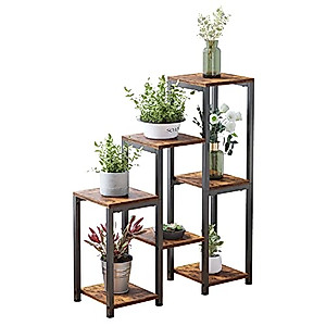 VonDream 3 Tier 7 Potted Plant Stand Indoor, Plant Stands for Indoor Plants Multiple, Corner Plant Shelf for Living Room, Tiered Plant Holder, Metal Plant Table