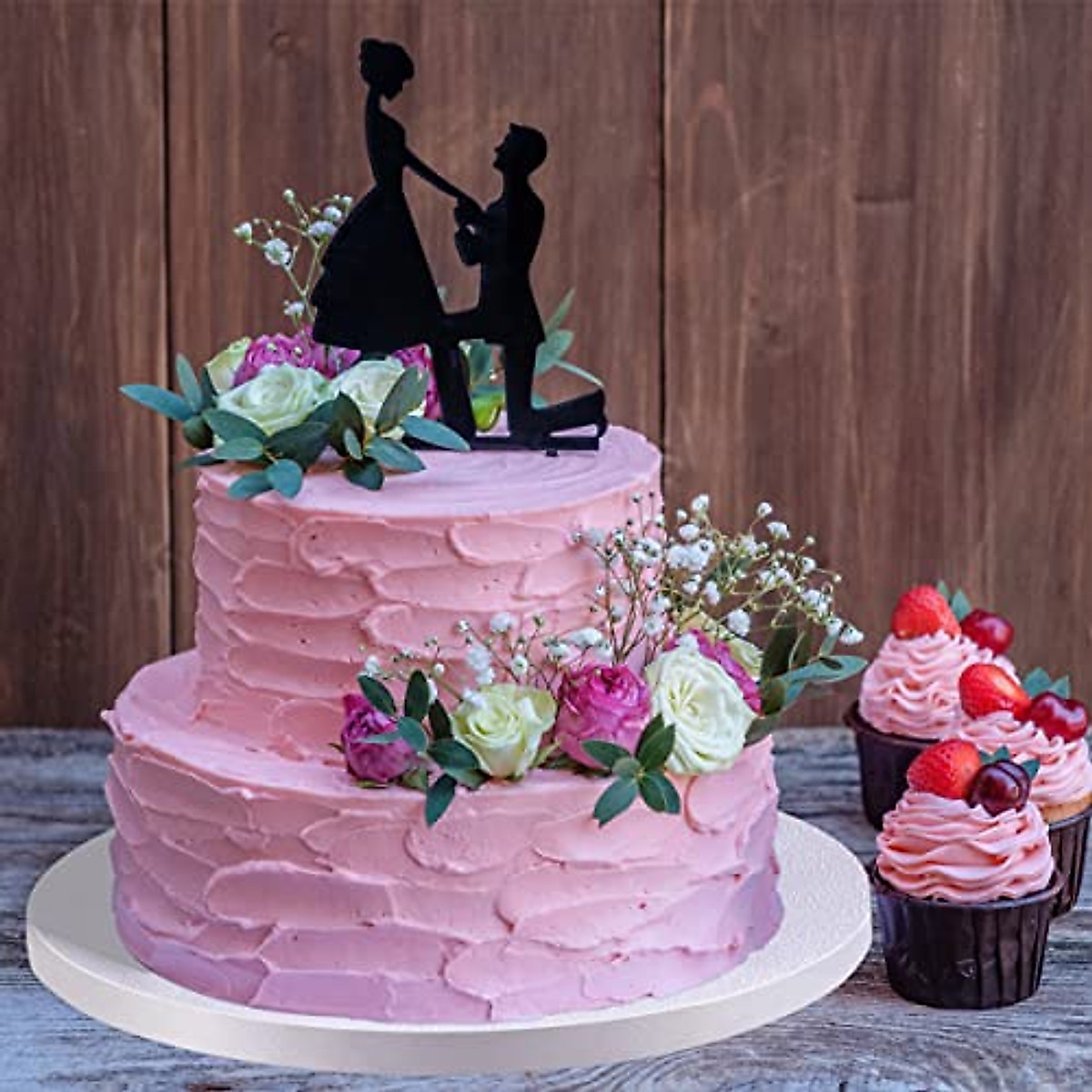 White Cake Drums Round 12 Inch Cake Boards with 1/2-Inch Thick Smooth Edges for Multi Tiered Birthday Wedding Party Cakes Drum Board