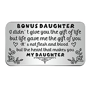 Stepdaughter Gifts Wallet Insert Card from Stepmom Stepdad, Daughter in Law Birthday Card, Step Daughter Proposal Gifts