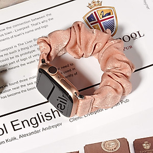 TOYOUTHS 3 PCS Compatible with Apple Watch Band Scrunchies 49/46/45/44/42mm Cloth Soft Pattern Printed Fabric Wristband Bracelet Women IWatch Elastic Bands Series SE 10 9 8 7 6 5 4 3 2 1 Ultra 1/2