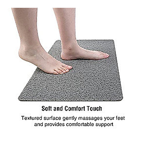 Greentec Bath Mats, Shower Mat Non Slip, PVC Bathtub Mat, Shower Mat, Quick Drying, Breathable, Anti Clog Hair Catcher Standing Pad for Bathroom, Wet Area, 24 x 16 in