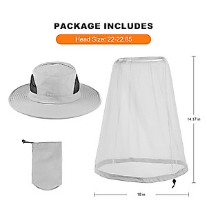 Mosquito Net Hat - Safari Sun Visor Hat with Removable Bug Net for Outdoor Men and Women