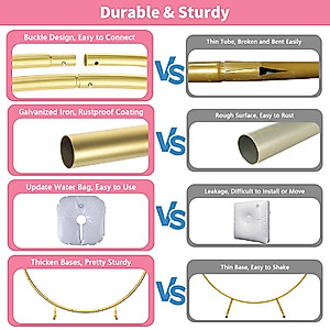 Round Backdrop Stand,6.6 FT Metal Circle Balloon Arch Frame, Circle Wedding Arch, Round Arch Stand for Ceremony Birthday Party Christmas Thanksgiving Day Balloon Arch Stand (Gold 6.6FT)