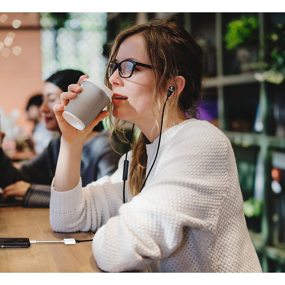 Anytrox 3 in 1 Headphone Adapter for iPhone,3.5mm Earphone Aux Audio and Charge Adapter Splitter Compatible for iPhone 14 13/12Pro/11/X/8 and iPad(White)