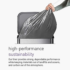 simplehuman Extra Strong Odor-Absorbing Tall Kitchen 13 Gallon Drawstring Trash Bags, 50% PCR content, 80 Count
