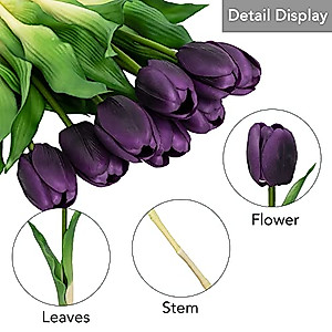 Softflame Artificial/Fake/Faux Flowers - Tulip Purple 8PCS for Wedding, Home, Party, Restaurant