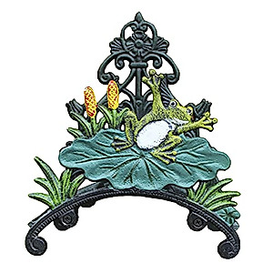 Heavy Duty Garden Hose Holder Water Hose Holder Wall Mount Garden Butler Hose Hanger Wrought Iron Craft Graceful Pattern Decorative Garden (B)