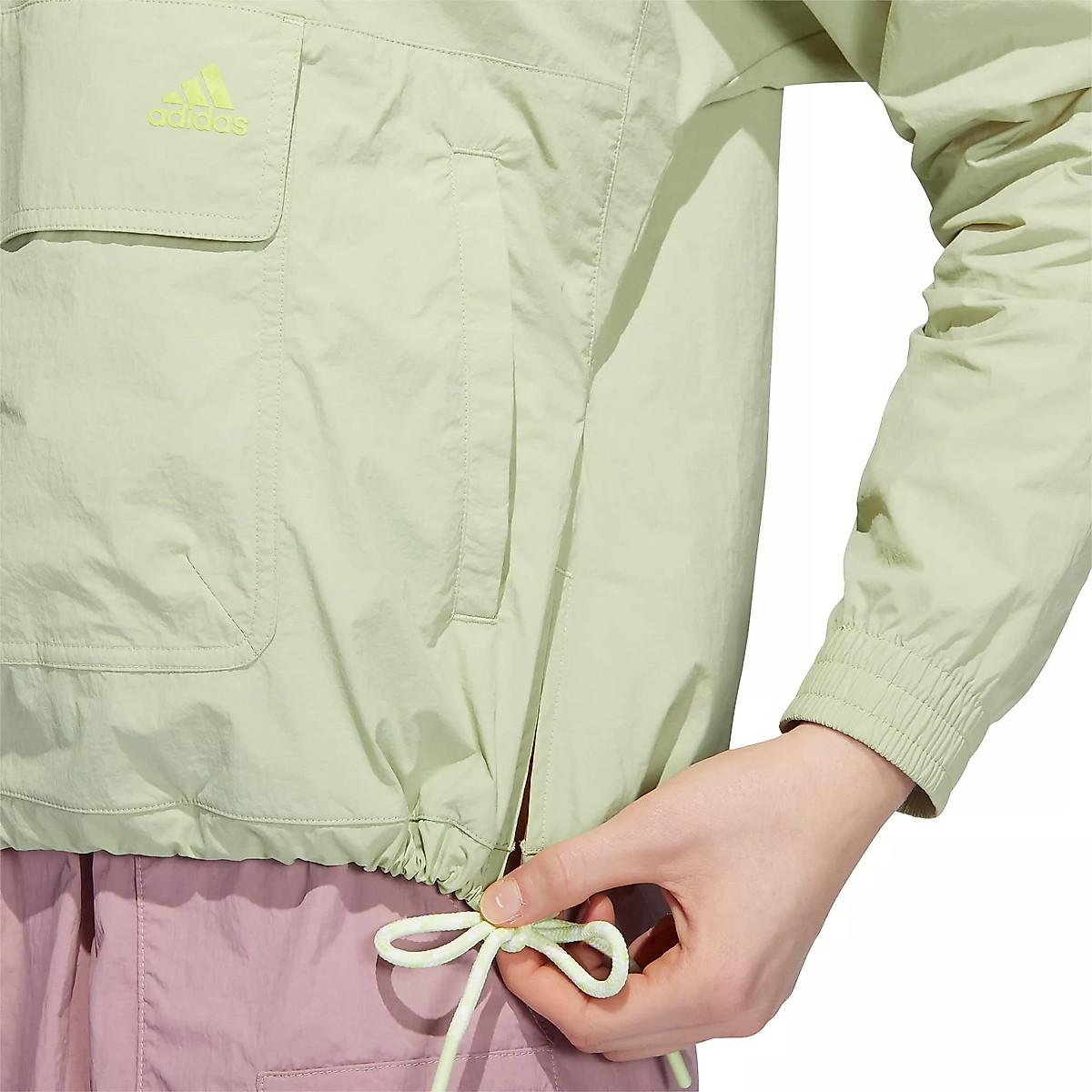 adidas Women's Utility Anorak Jacket, Magic Lime Medium