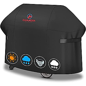 Comnova Grill Cover 55 Inch - 600D BBQ Cover for Outdoor Grill Heavy Duty and Waterproof, 55 Inch Barbecue Gas Grill Covers for Weber, Char-Broil, Nexgrill, Monument, Dyna-glo, Brinkmann and More